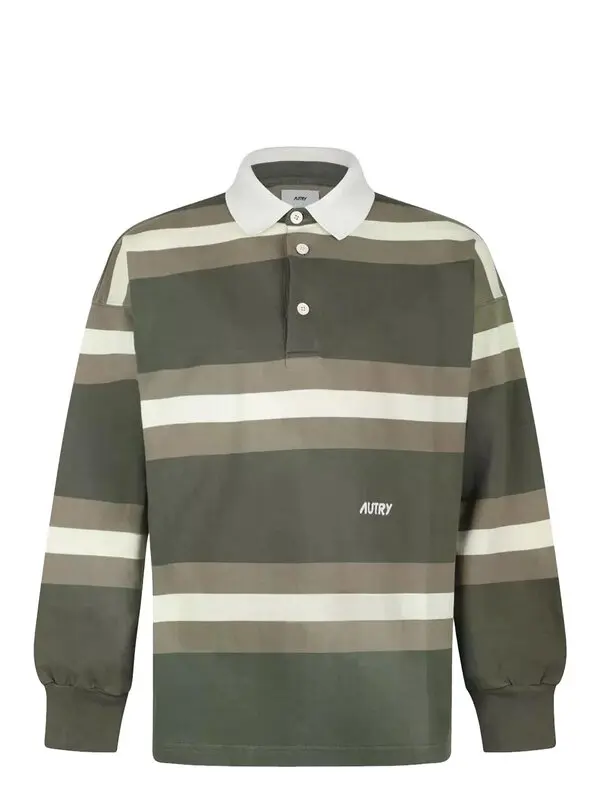AUTRY Striped Polo Shirt - Green