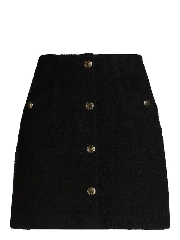 Sandro Bouclé-tweed Mini Skirt - Black