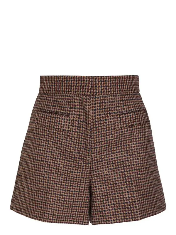 Sandro Houndstooth Tweed Shorts - Brown
