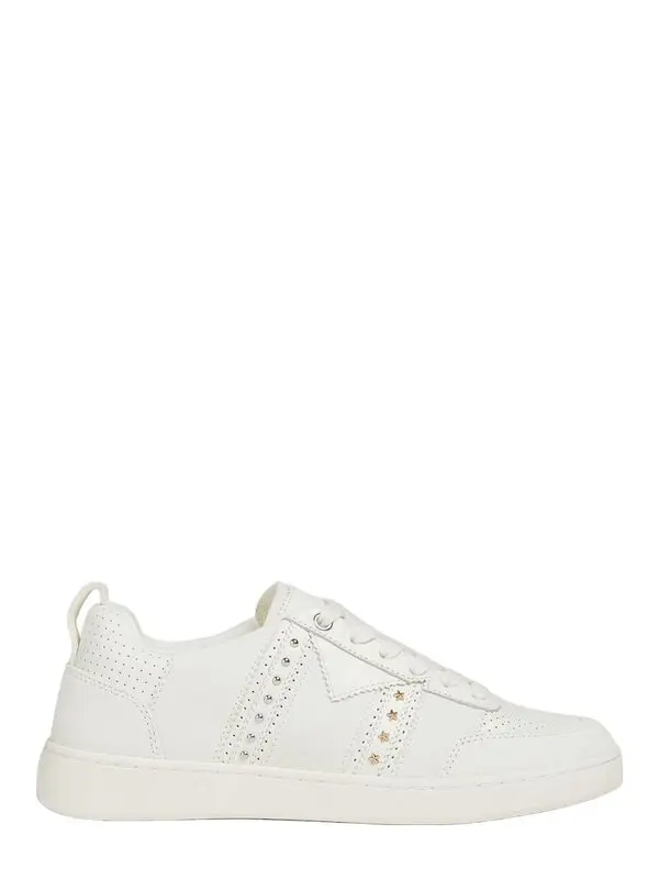Maje Studded Suede Sneakers - White