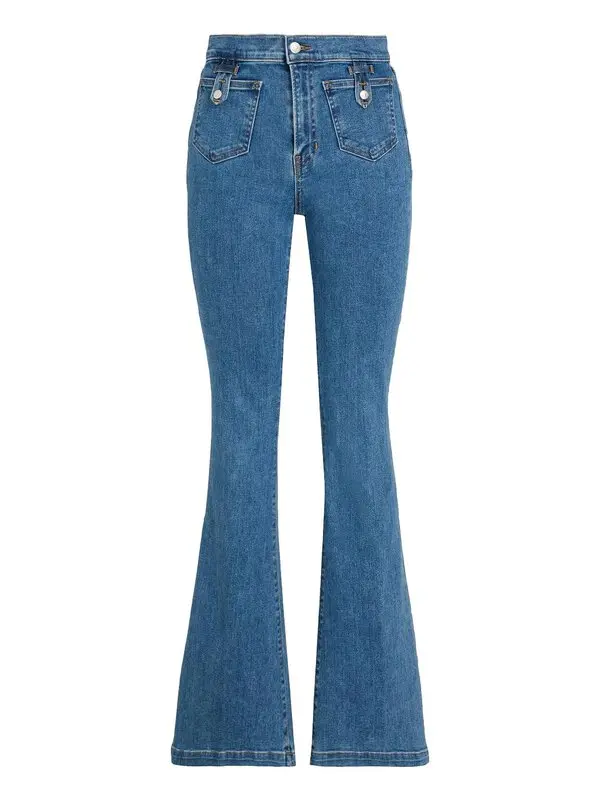 Veronica Beard Beverly High-rise Flared Jeans - Mid Denim