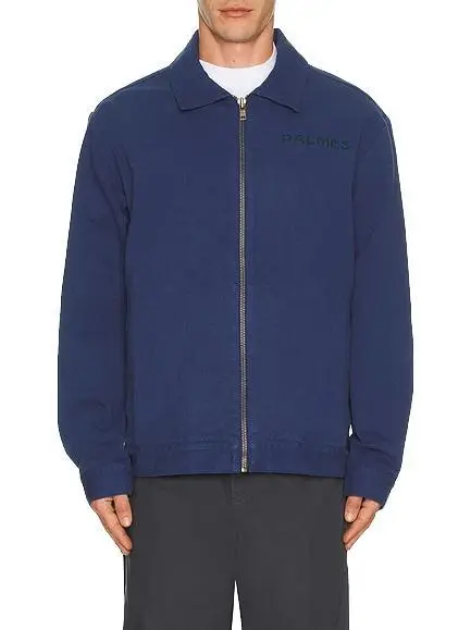 PALMES Embroidered Zip Jacket - Blue