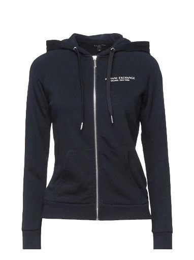 Armani Exchange Cotton Polyester Blend Zip-up Hoodie - Blue