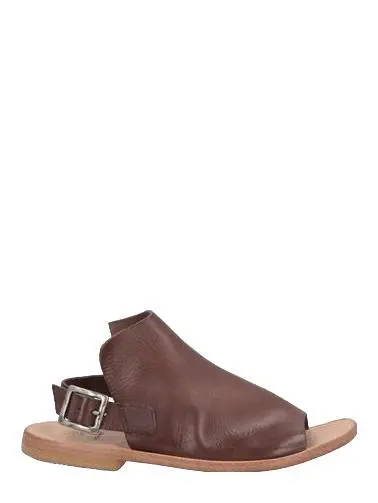 Moma Ankle Strap Leather Sandals - Brown