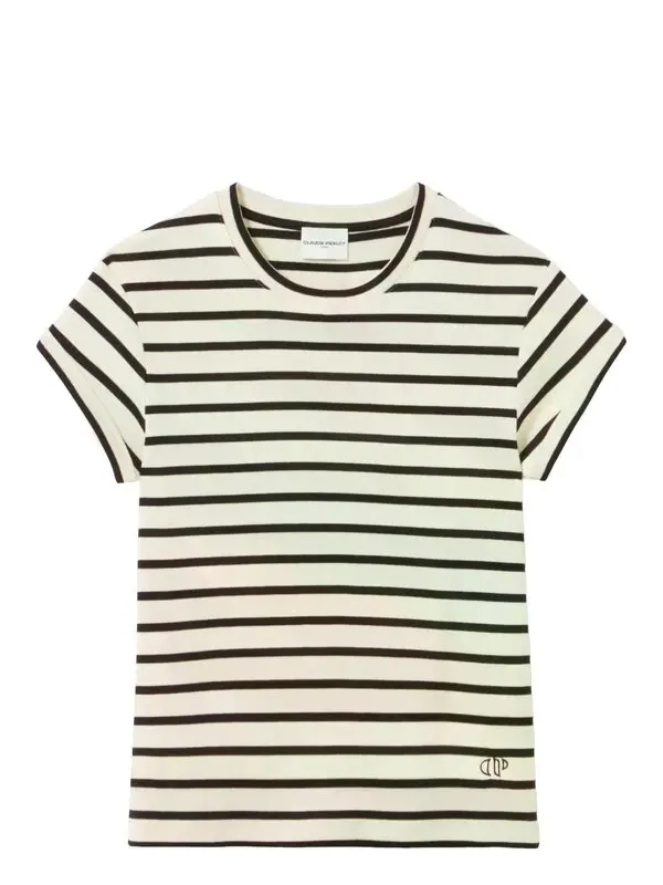Claudie Pierlot Striped Short-sleeve T-shirt - White