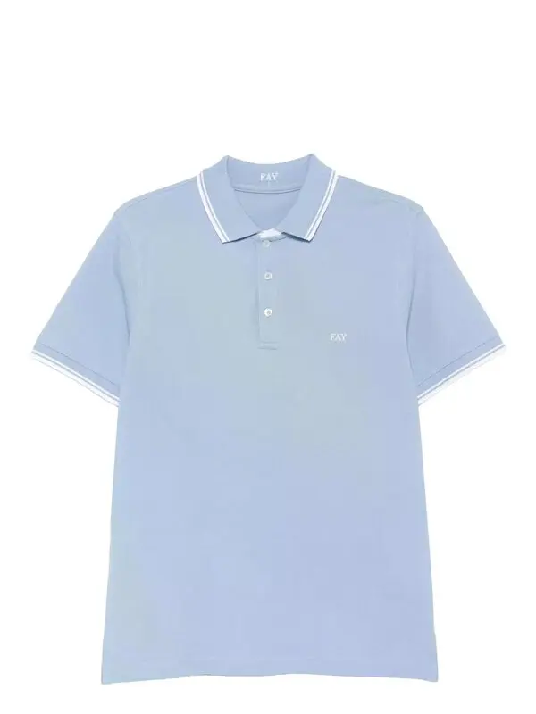 FAY Logo-embroidered Polo Shirt - Blue