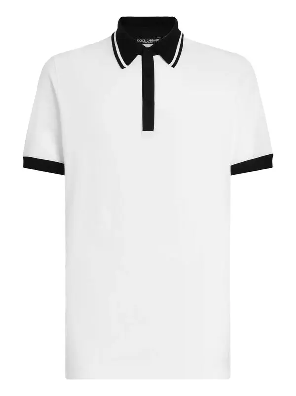 Dolce & Gabbana Contrast-trim Polo Shirt - White