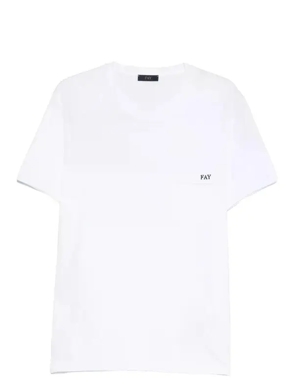 FAY Logo-embroidered T-shirt - White