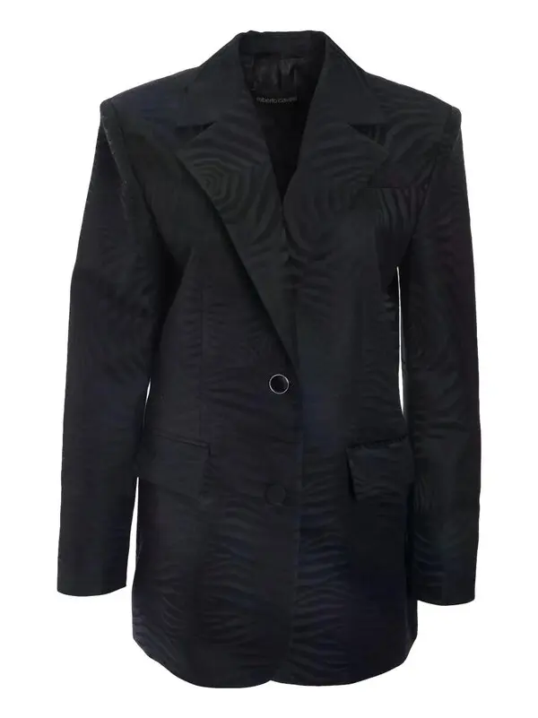 Roberto Cavalli Devoré-effect Blazer - Black