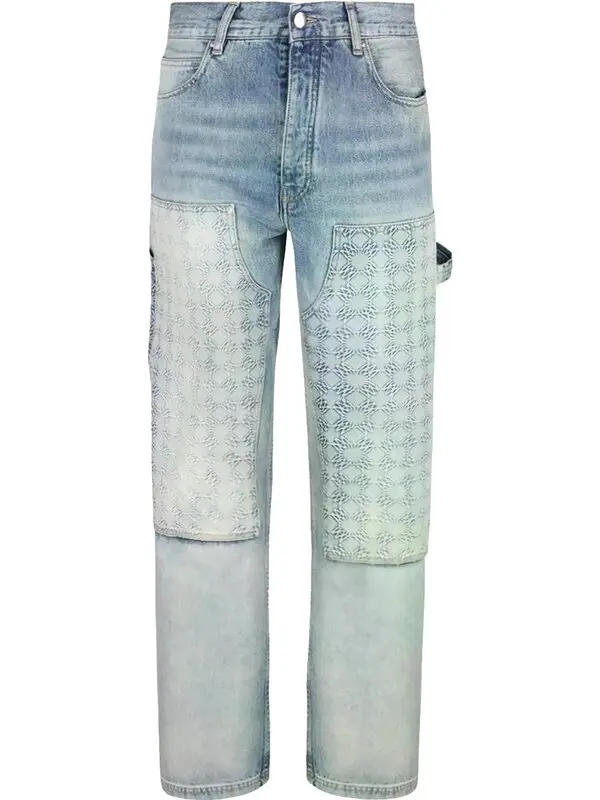 Amiri Monogram-debossed Jeans - Blue