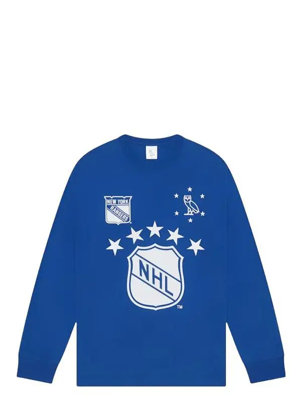 OVO X Nhl New York Rangers Long Sleeve T-shirt - Blue