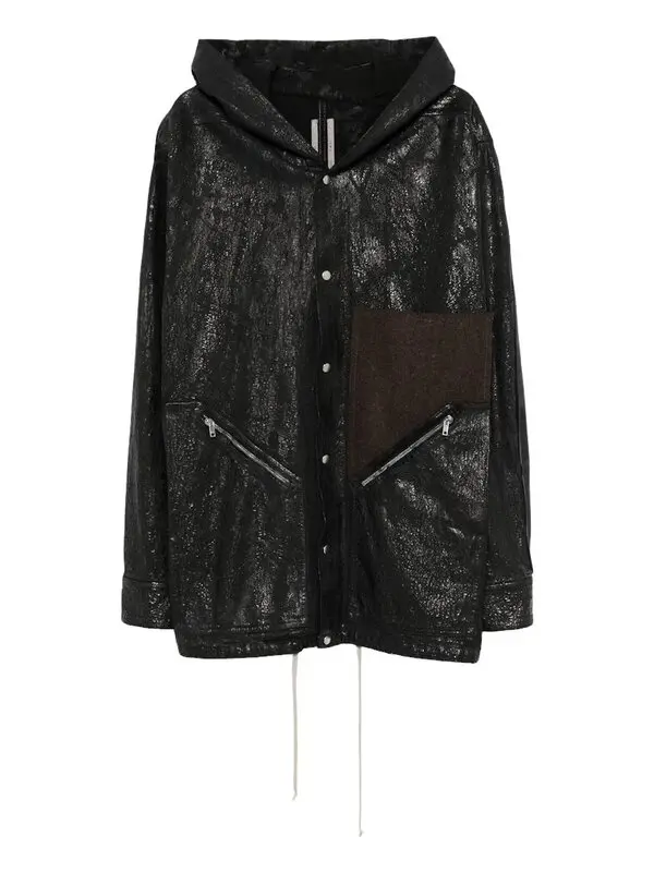 Rick Owens Denim Tour Hoodie - Black/brown