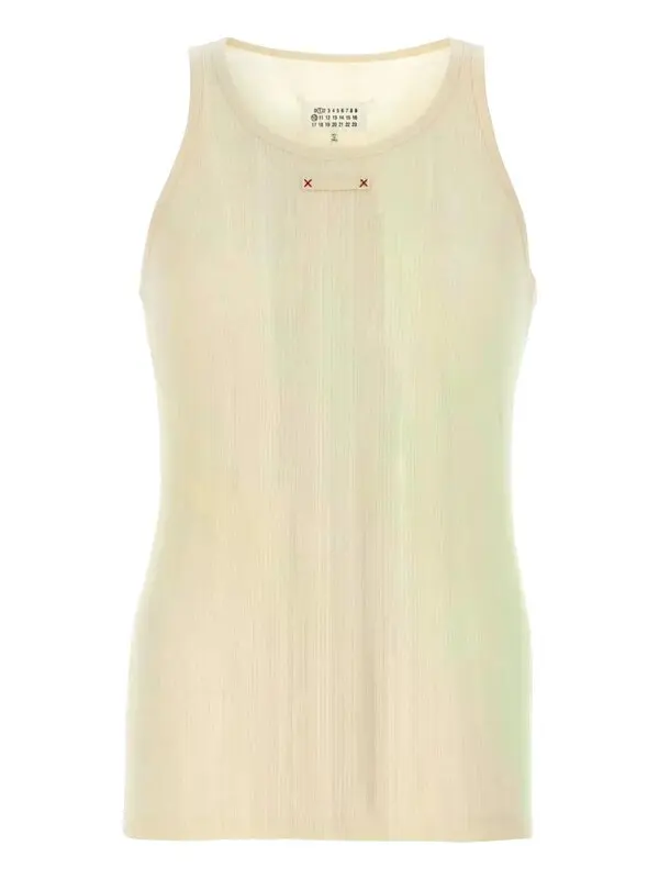 MAISON MARGIELA Logo-appliqué Tank Top - Neutrals
