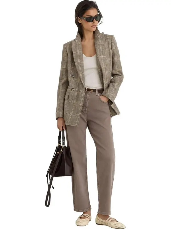 REISS Selin Mid-rise Straight-leg Jeans - Mauve Neutral