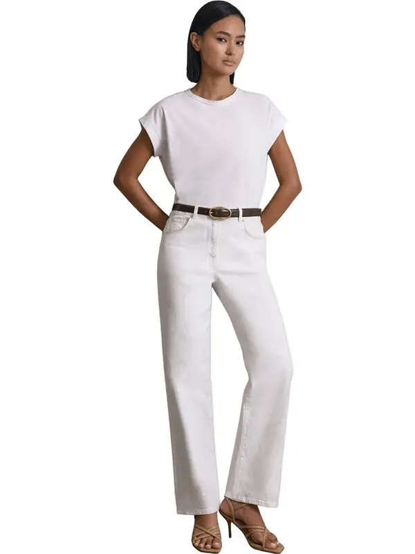 REISS Selin Petite Mid-rise Straight-leg Jeans - White