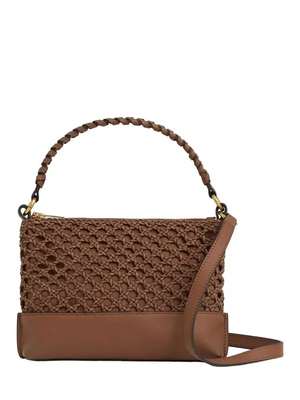 REISS Blakeley Woven Crossbody Bag - Tan