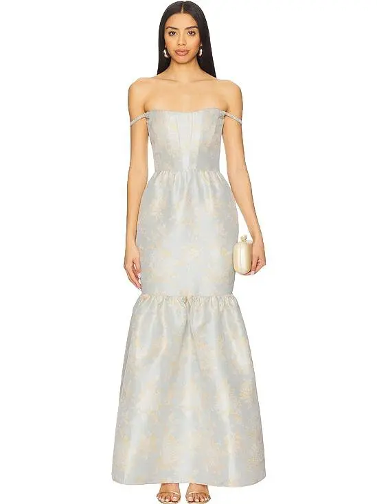 V. CHAPMAN Cherie Gown - Sky Windsor Brocade