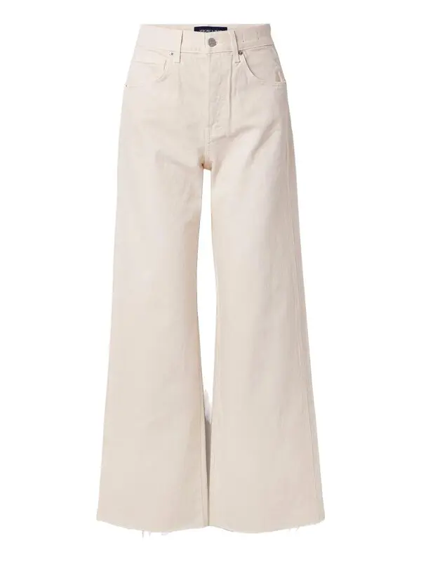 Veronica Beard Taylor High-rise Wide-leg Jeans - Neutrals
