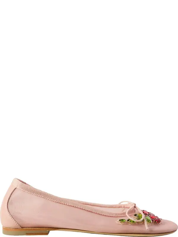 Simone Rocha Crystal-embellished Ballet Flats - Pink