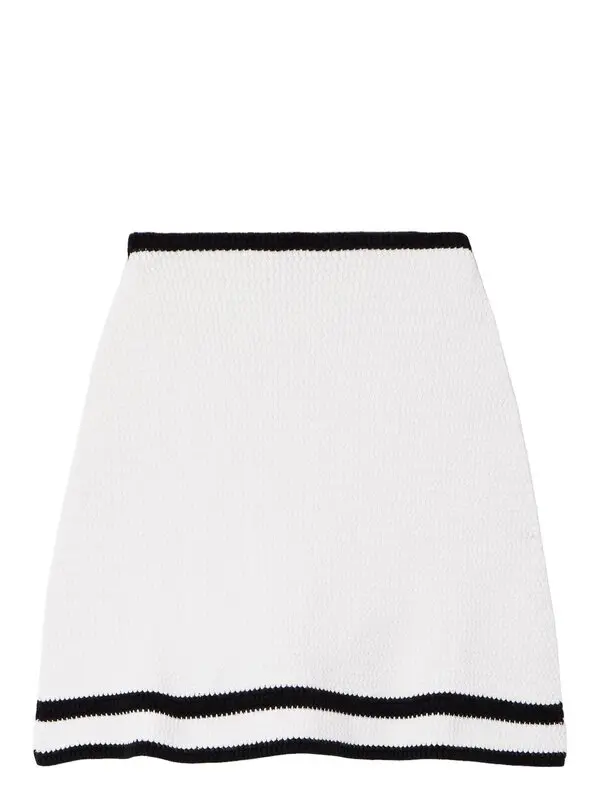 Nina Ricci Striped Cotton-blend Mini Skirt - Ecru