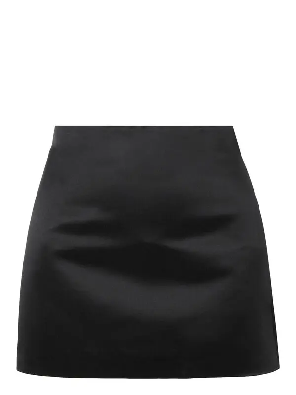 LISA YANG Silk-satin Mini Skirt - Black