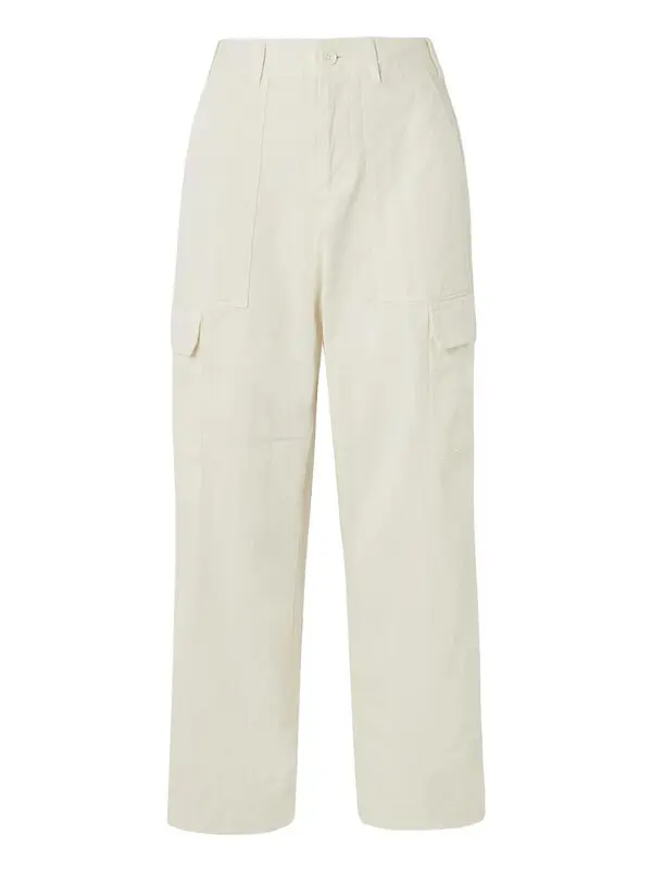JAMES PERSE Herringbone Cotton-blend Cargo Pants - Ivory
