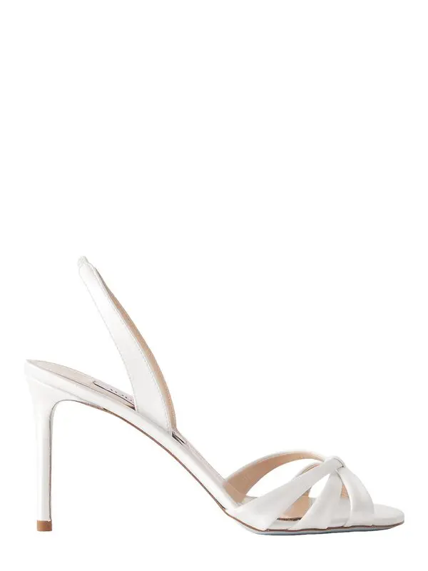 AQUAZZURA Tati 85 Satin Slingback Sandals - White
