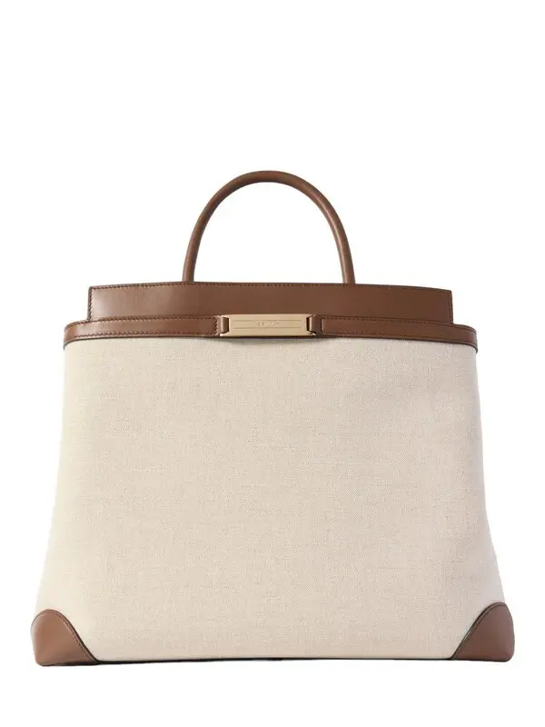 Bally Deco Daily Leather-trimmed Canvas Tote - Neutrals