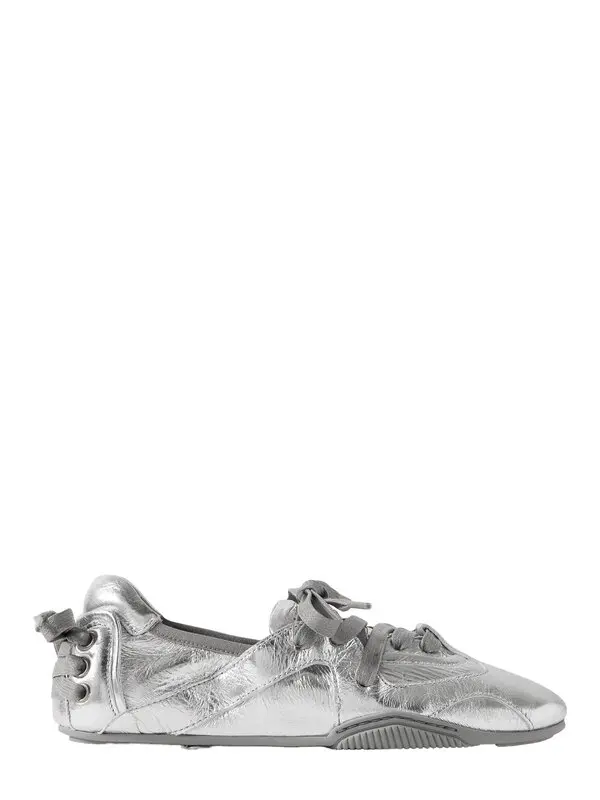 Acne Studios Metallic Leather Sneakers - Silver