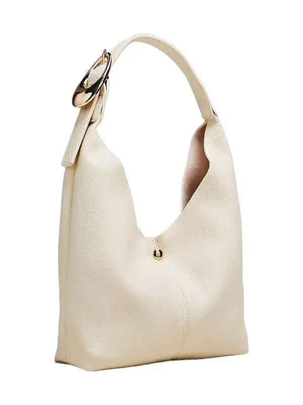Anthropologie The Love Knot Slouchy Mini Buckle Bag - Cream