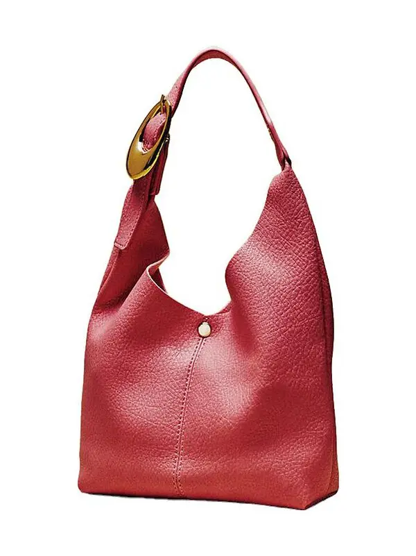 Anthropologie Love Knot Mini Buckle Slouchy Tote Bag - Pink