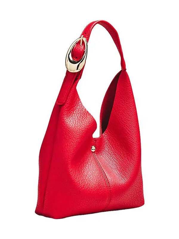 Anthropologie The Love Knot Slouchy Mini Buckle Bag - Red
