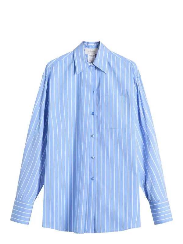 Sportmax Firma Stripe Shirt Dress - Light Blue