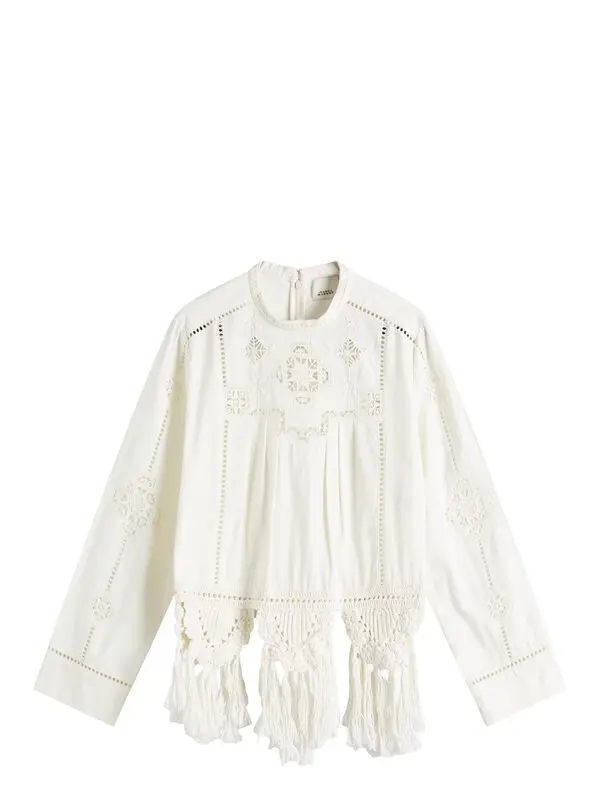 Isabel Marant Severine Top With Tassels - White