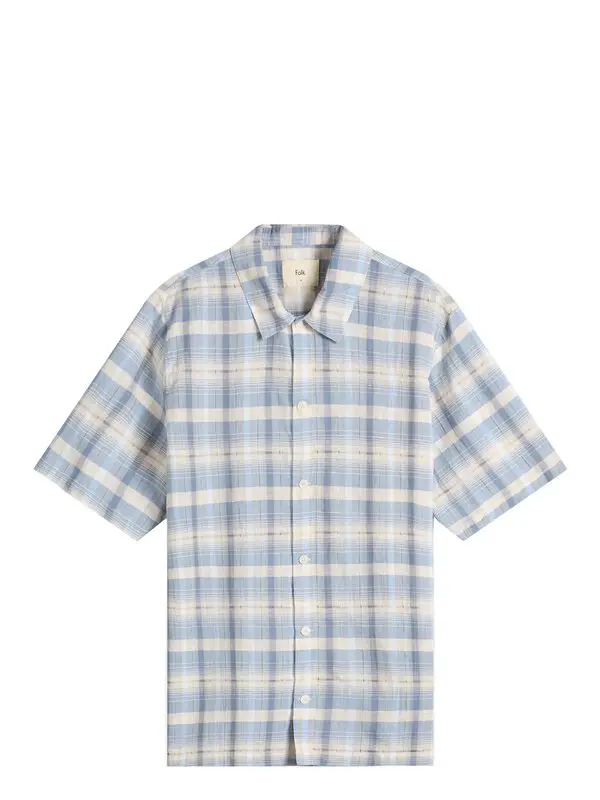 Folk Gabe Short Sleeve Shirt - Soft Blue