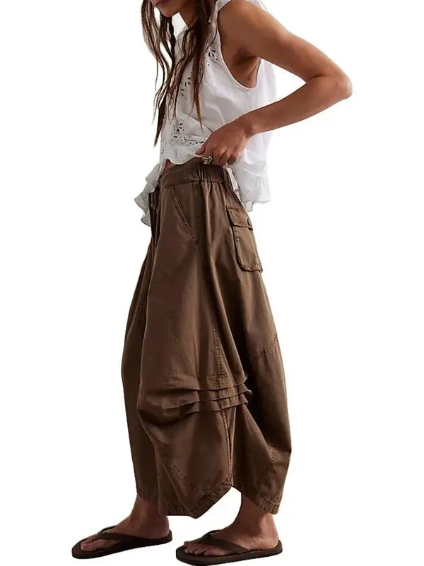 Free People Willow Poplin Maxi Skirt - Chocolate