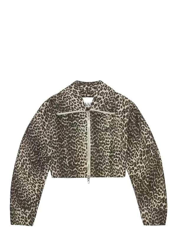GANNI Leopard-print Jacket - White