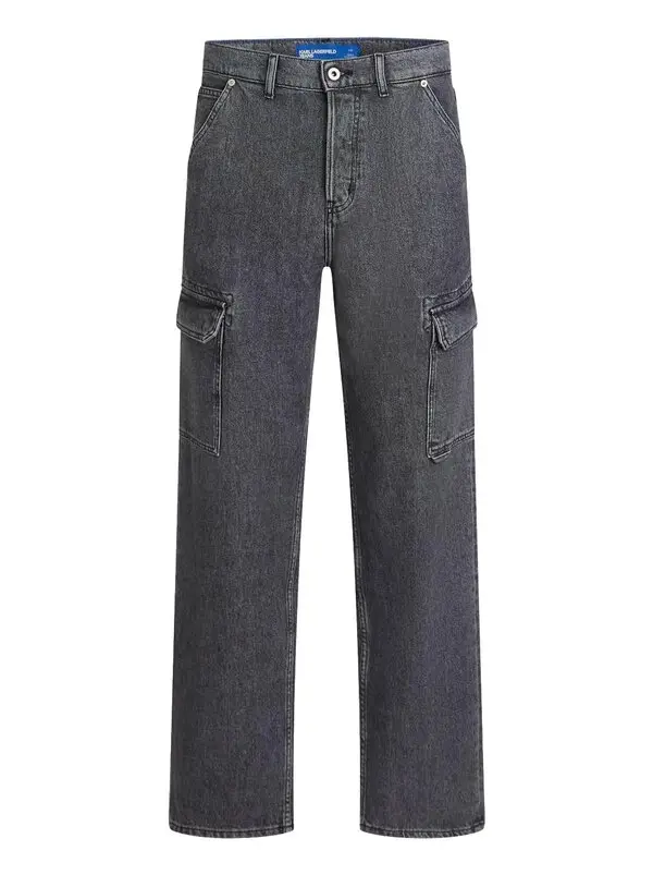 Karl Lagerfeld Relaxed Utility Jeans - Grey