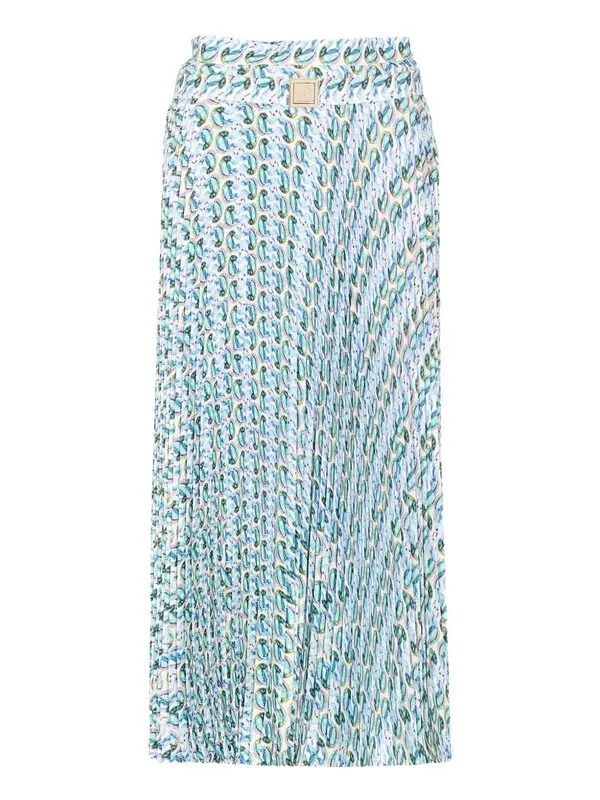 Tory Burch Abstract-print Maxi Skirt - Blue