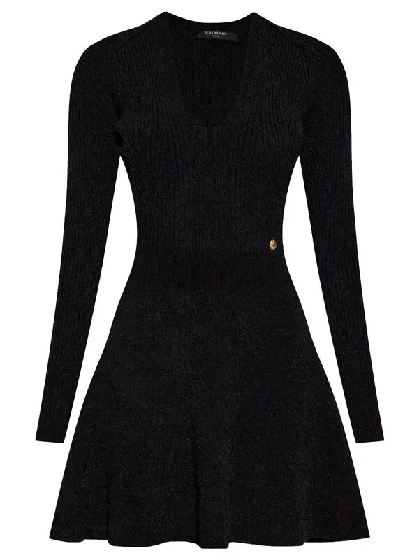Balmain Logo-charm Mini Dress - Black
