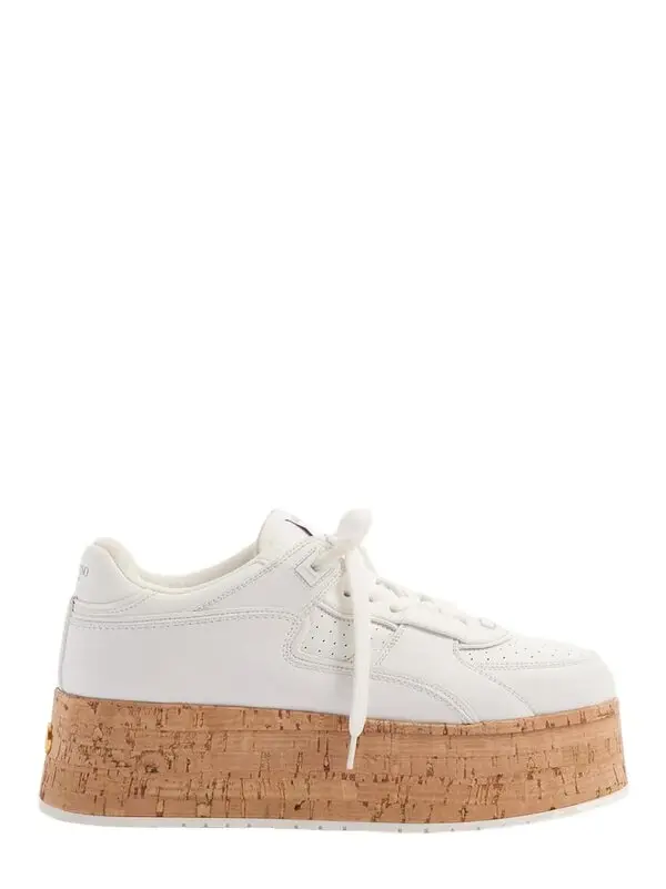 Valentino Garavani Leather Platform Sneakers - Bianco