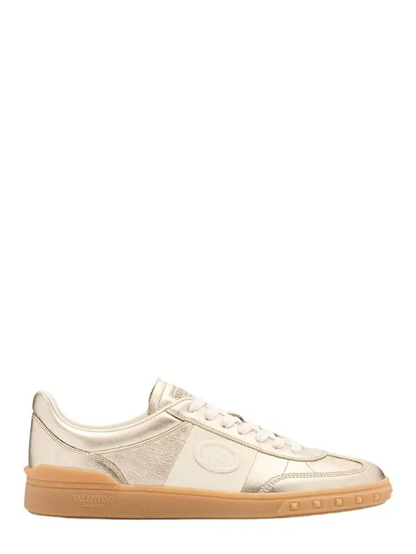 Valentino Garavani Upvillage Metallic Low-top Sneakers - Platino/ivory