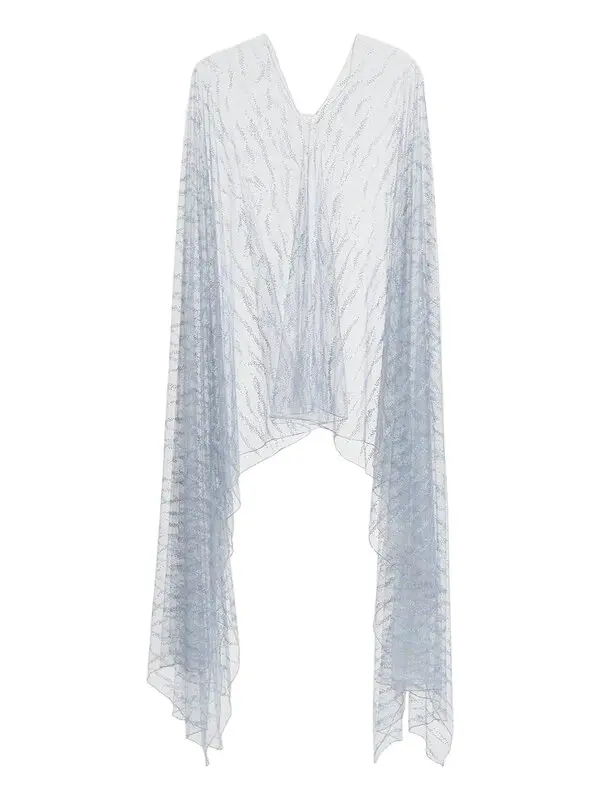 Giorgio Armani Embellished Sheer Cape - Solid Blue Navy