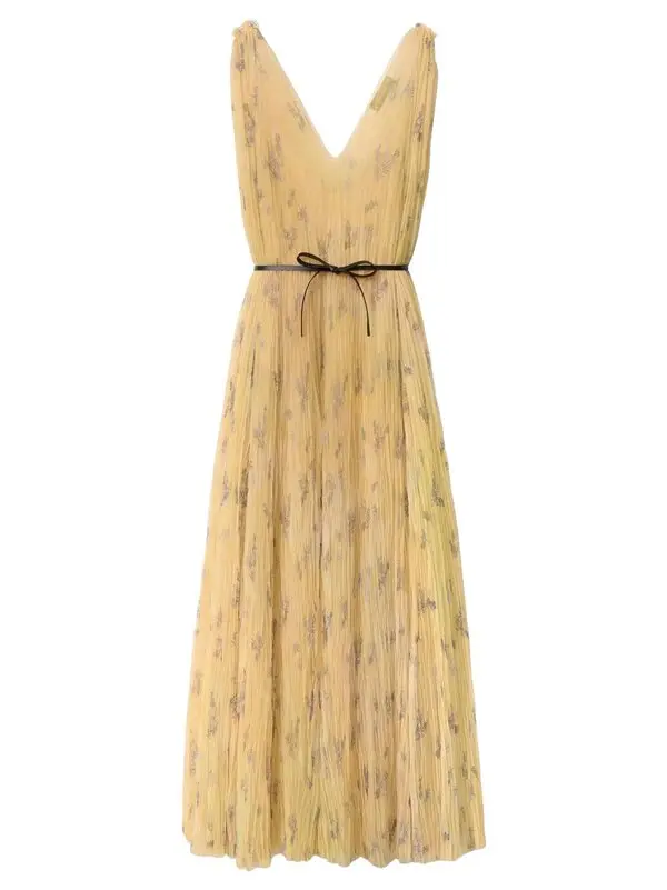 Fabiana Filippi Tie-fastening Midi Dress - Yellow