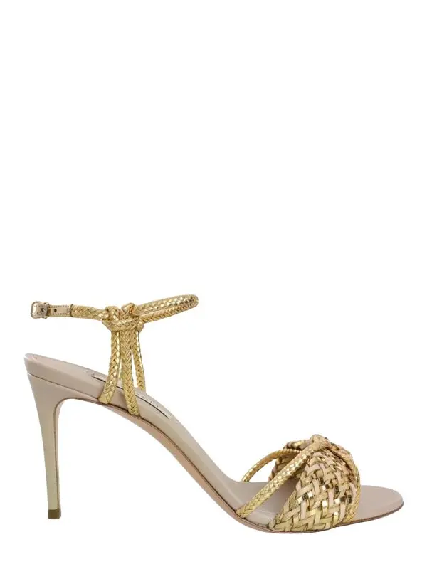 Casadei 111mm Interwoven Sandals - Gold