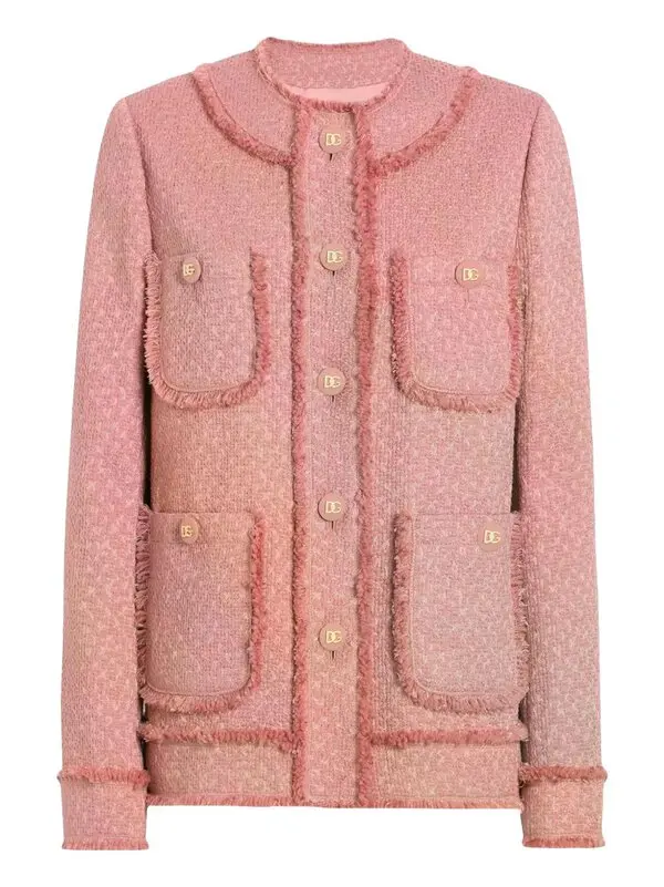 Dolce & Gabbana Dna Single-breasted Tweed Jacket - Pink