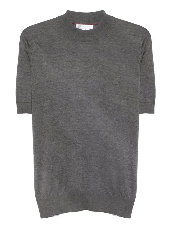 Brunello Cucinelli Fine-knit T-shirt - Grey