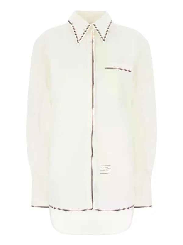 Thom Browne Striped-trim Shirt - White