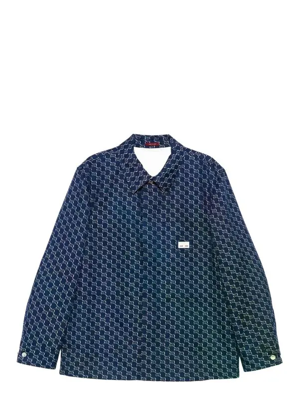 Gucci Gg Shadow-jacquard Cotton Jacket - Blue