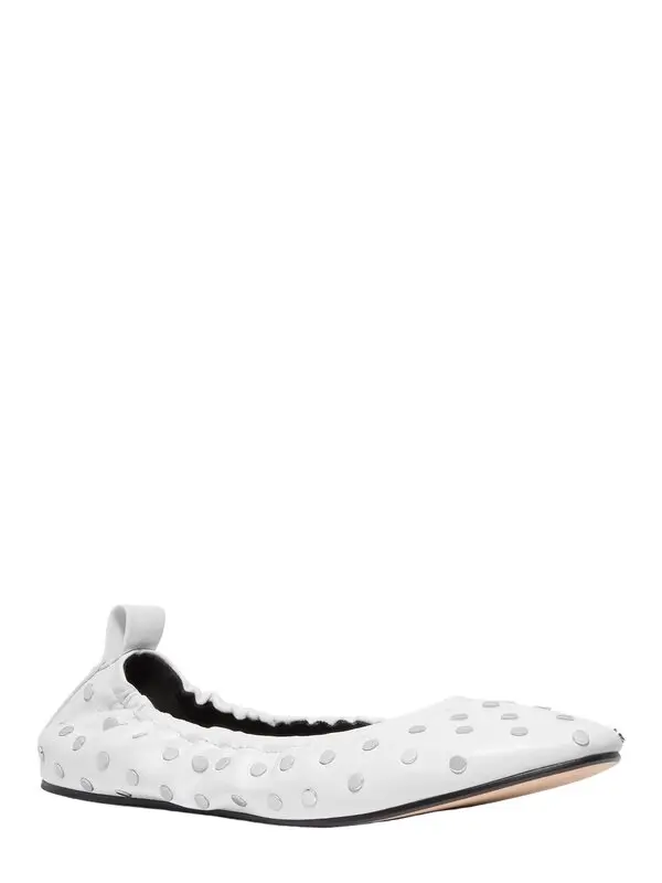 Michael Kors Amy Studded Leather Ballet Flat - White